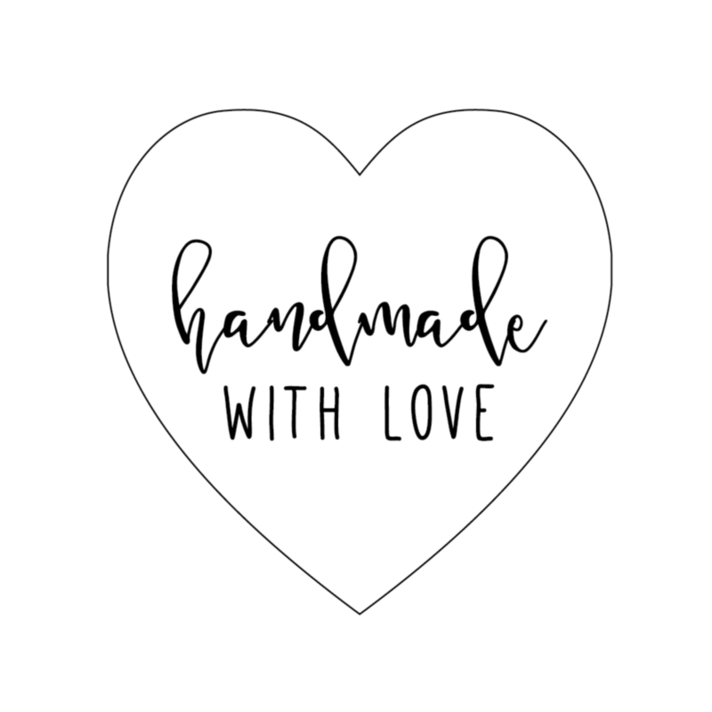 Handmade with Love Heart Stickers 30x30mm | Labels Online