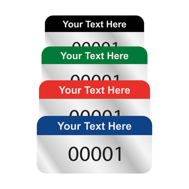 Black Personalised Aluminium Asset Labels 40x20mm | Labels Online