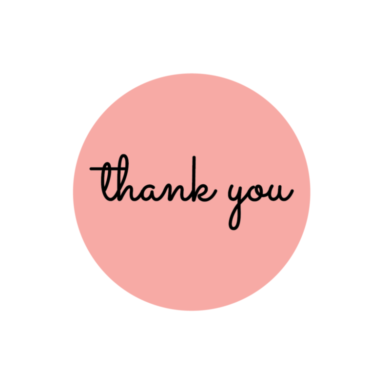 Pink Thank You Stickers 40mm | Labels Online