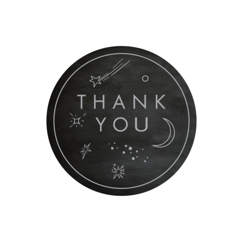 Thank You Moon Stickers 40mm | Labels Online
