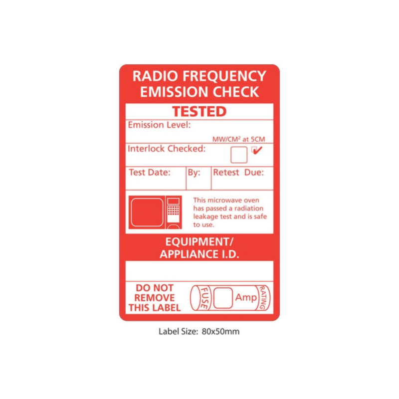 Microwave Emission Test Labels 50x80mm | Labels Online
