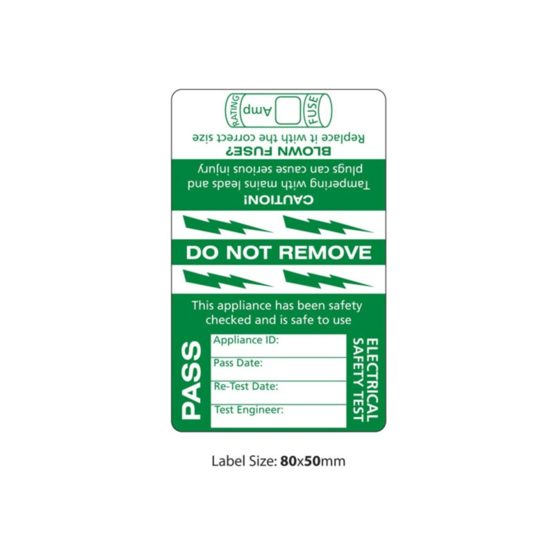 PAT Test Cable Wrap Label 50x80mm | Labels Online