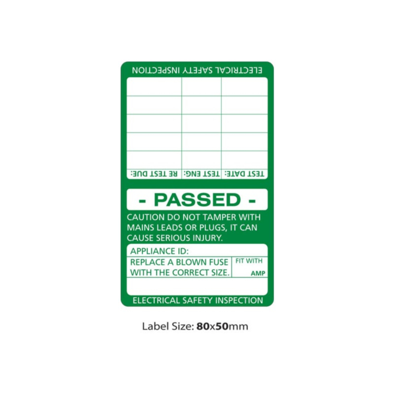 PAT Test Pass Cable Wrap Label 50x80mm | Labels Online