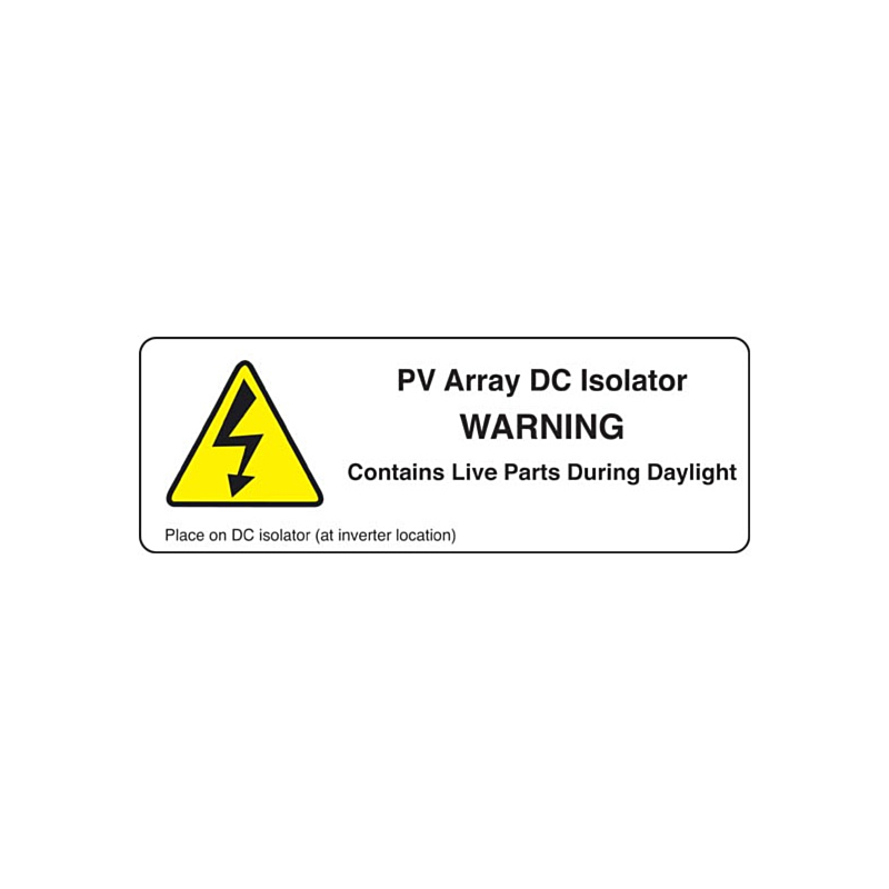 PV Array DC Isolator Labels 94x33mm | Labels Online