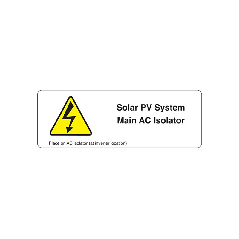 Main AC Isolator PV Label 94x33mm | Labels Online