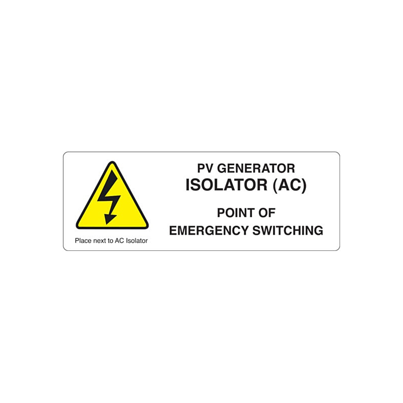 PV Generator Isolator Labels 132x47mm | Labels Online