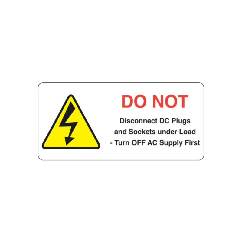 Do Not Disconnect Under Load PV Labels 75x35mm | Labels Online