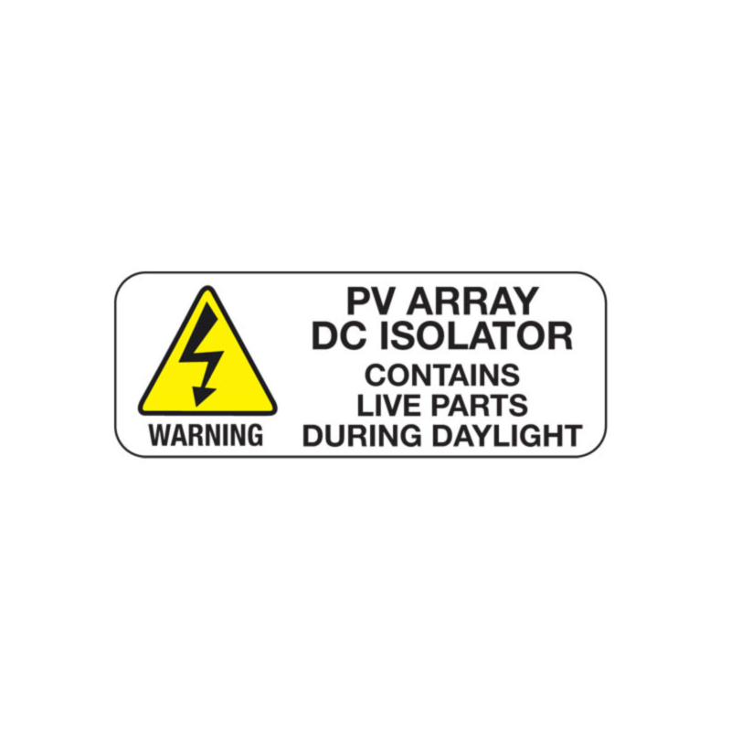 PV Array DC Isolator Labels 40x15mm | Labels Online