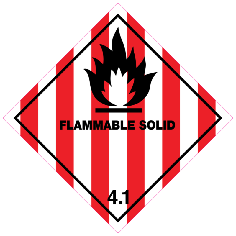 Flammable Solid 4.1 Placard Labels 250x250mm | Labels Online