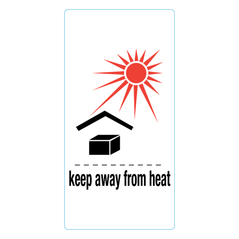 Keep Away From Heat Labels 75x150mm | Labels Online