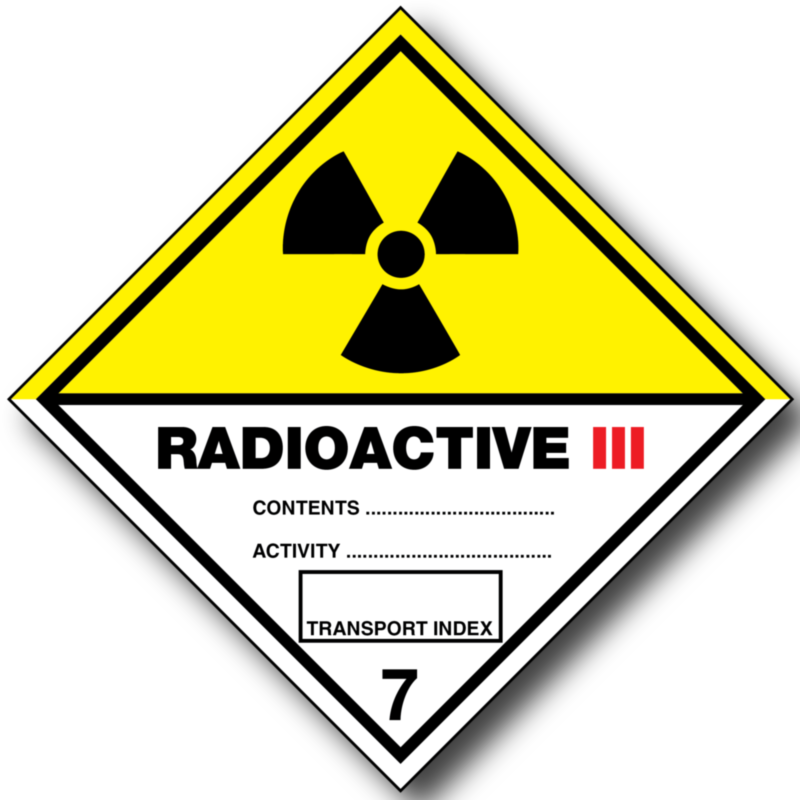 Radioactive III 7 Placard Labels 250x250mm | Labels Online