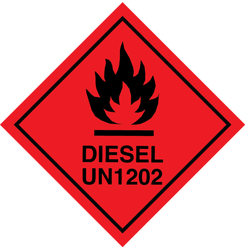 Diesel UN1202 Placard Labels 250x250mm | Labels Online