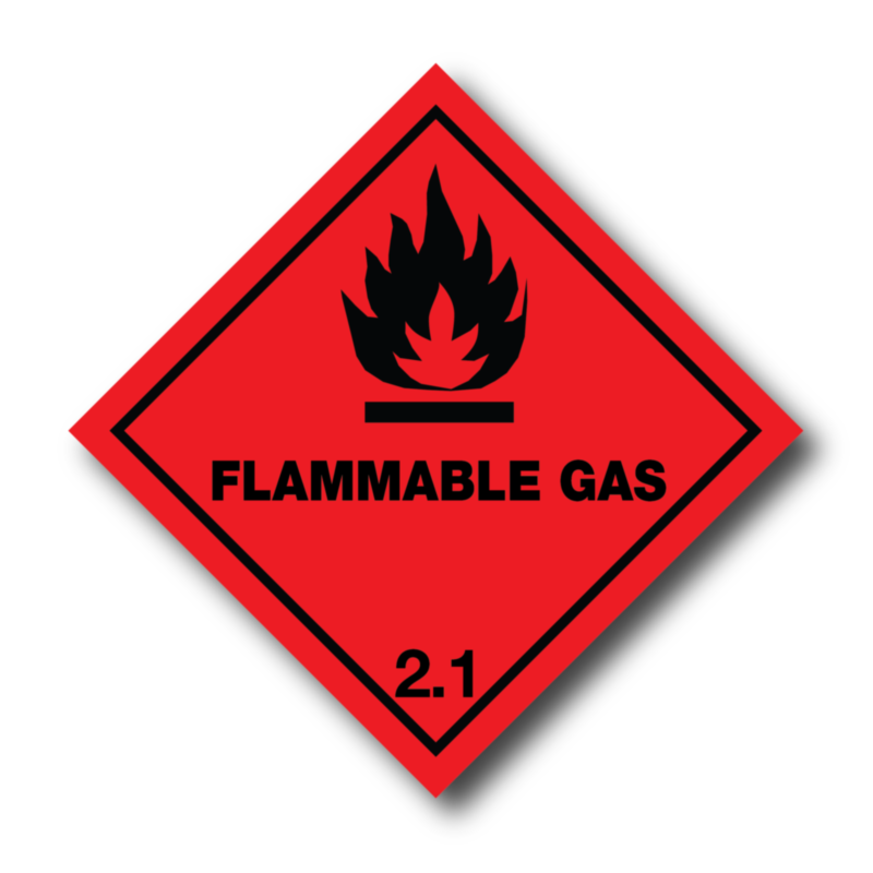 Flammable Gas 2.1 Hazard Labels 100x100mm | Labels Online