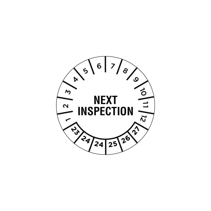 Next Inspection Stickers 25mm | Labels Online