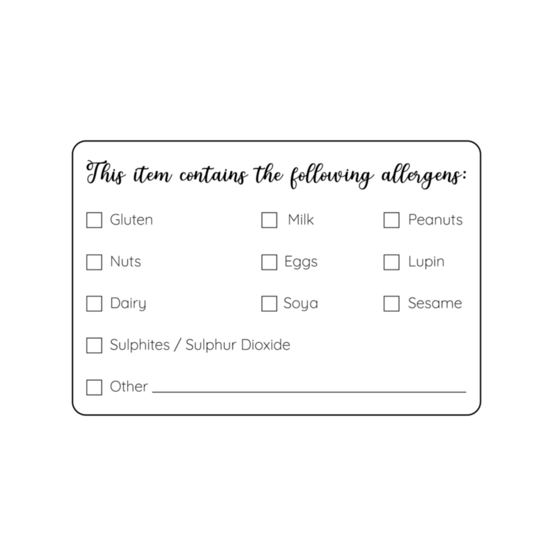 Cake Allergen Stickers Pink 76x51mm | Labels Online