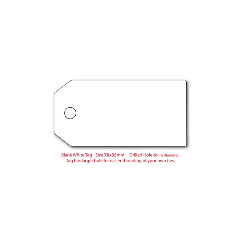 Blank White Swing Tags 70x35mm | Labels Online