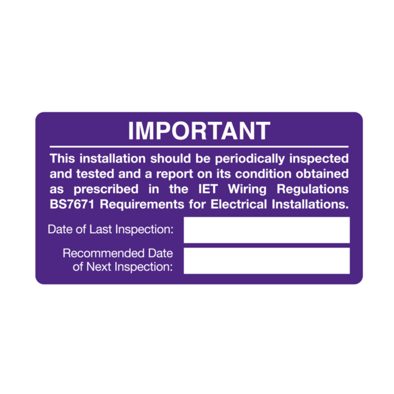 Purple Periodic Inspection Labels 95x50mm | Labels Online