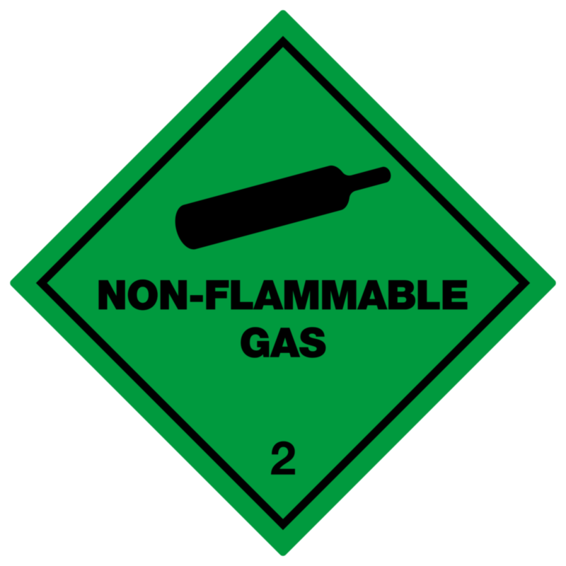 Non-Flammable Gas 2 Placard Labels 250x250mm | Labels Online
