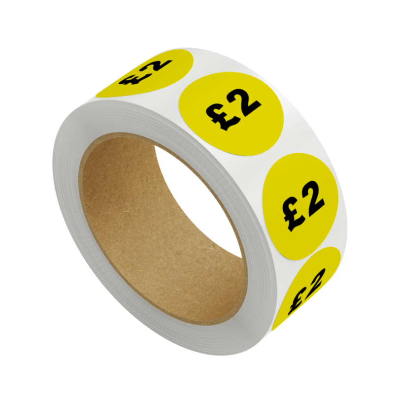 £2 Price Stickers 40mm Removable | Labels Online
