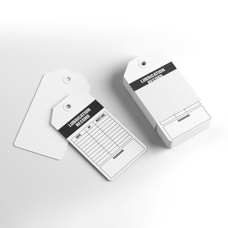 Lubrication Record Tags 134x67mm | Labels Online