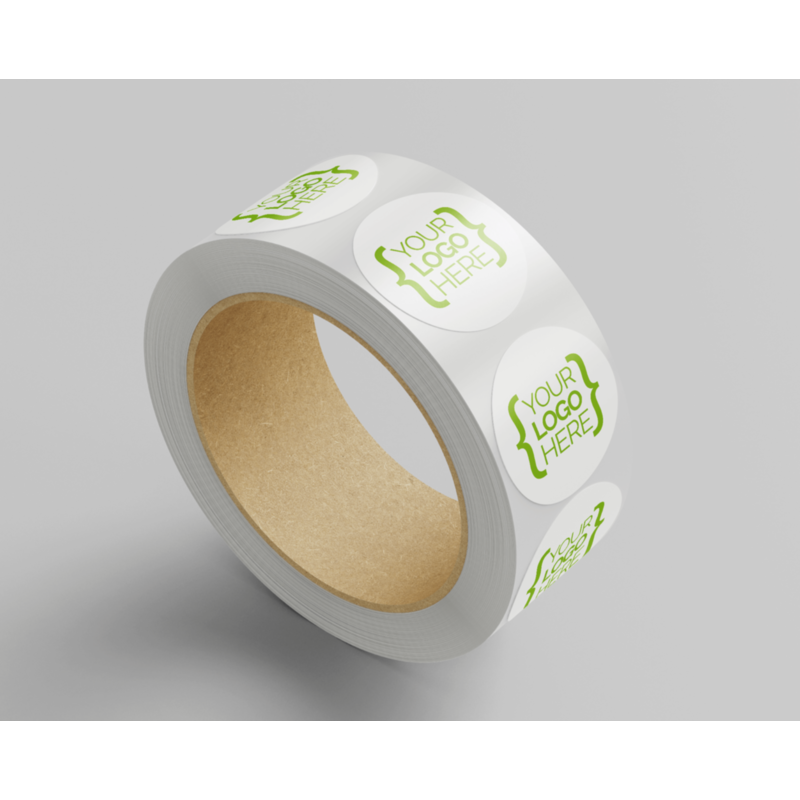50mm Diameter 100% Recycled Paper Stickers Matt Varnish | Eco Labels