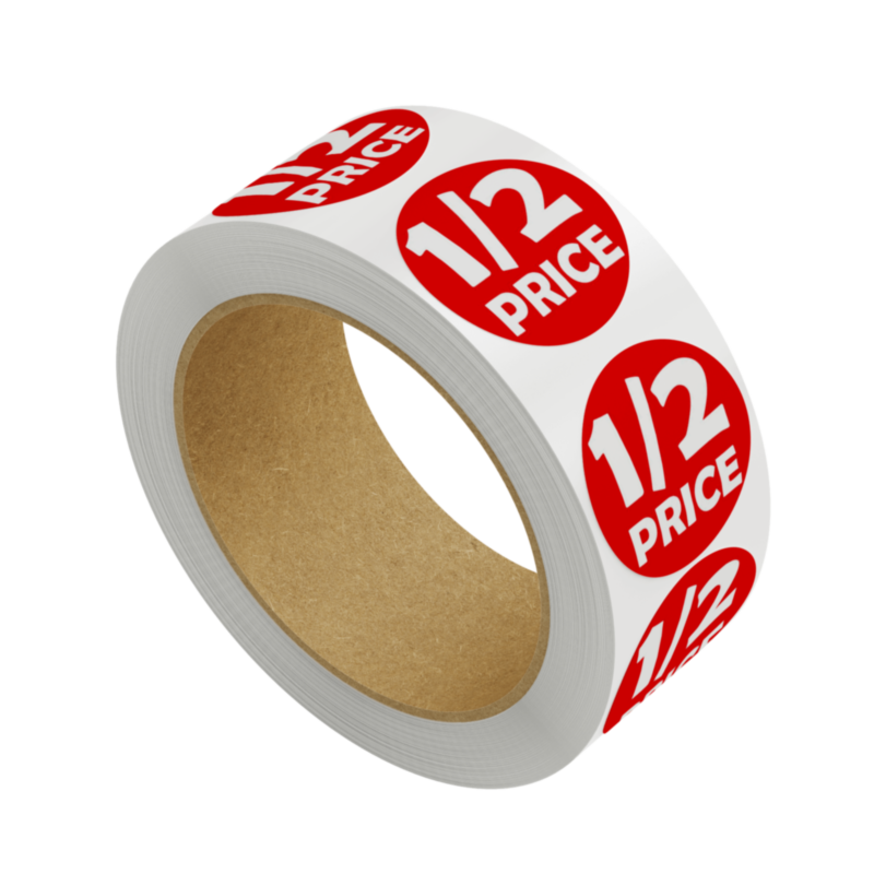 1/2 Price Stickers 30mm Permanent | Labels Online
