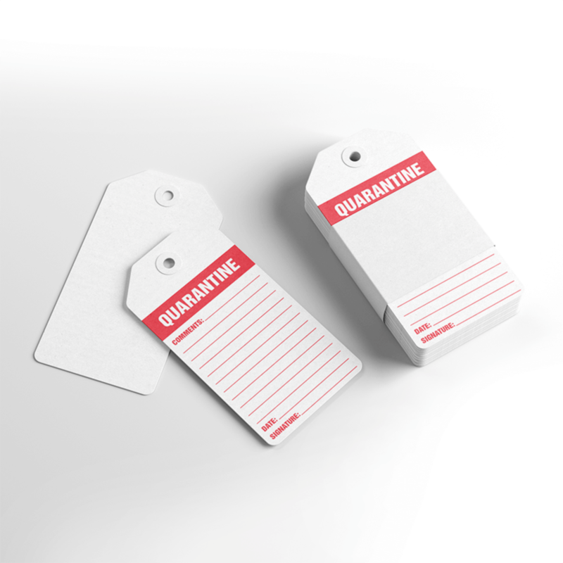 Quarantine Record Tags 134x67mm | Labels Online