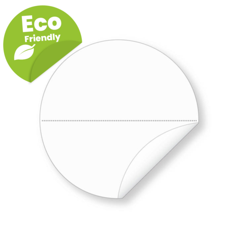 50mm Biodegradable Clear Seal Stickers with Perforation | Eco Labels