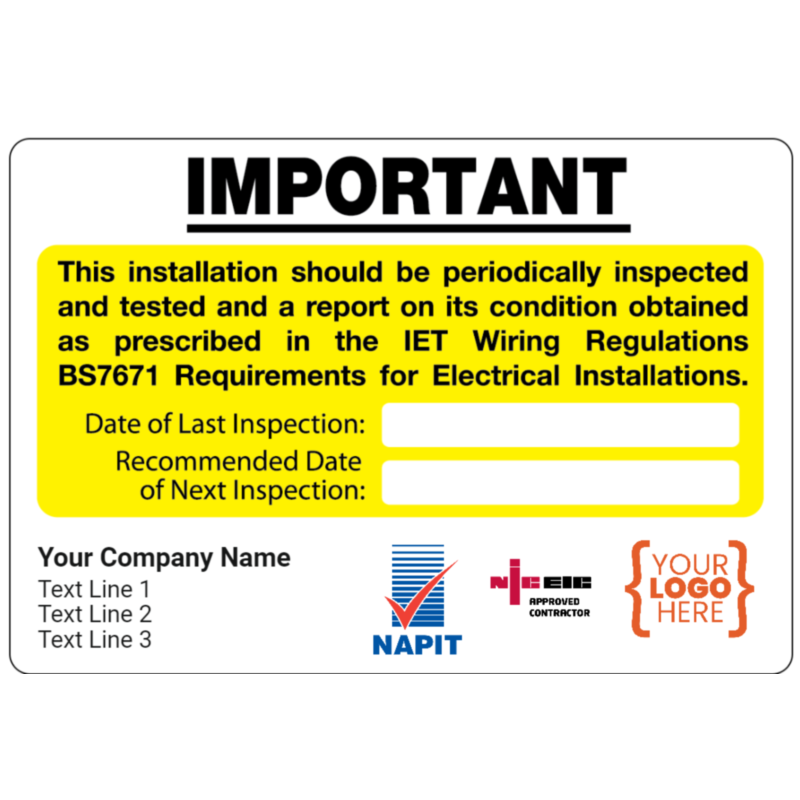 Personalised Periodic Inspection (EICR) Labels | Labels Online