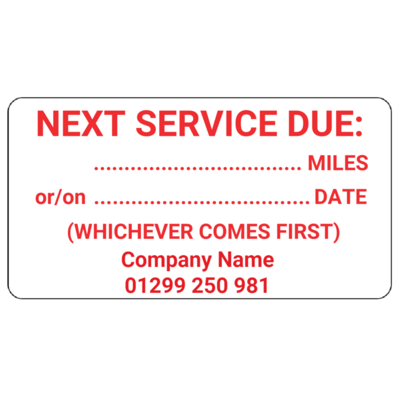 Personalised Service Reminder Stickers | Labels Online