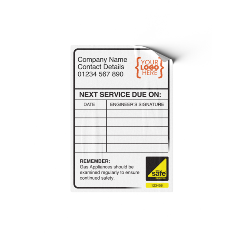 Custom Gas Safe Next Service Due Labels 65x95mm | Labels Online