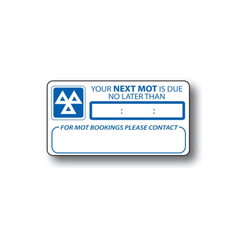 MOT Reminder Stickers 63x33mm | Labels Online