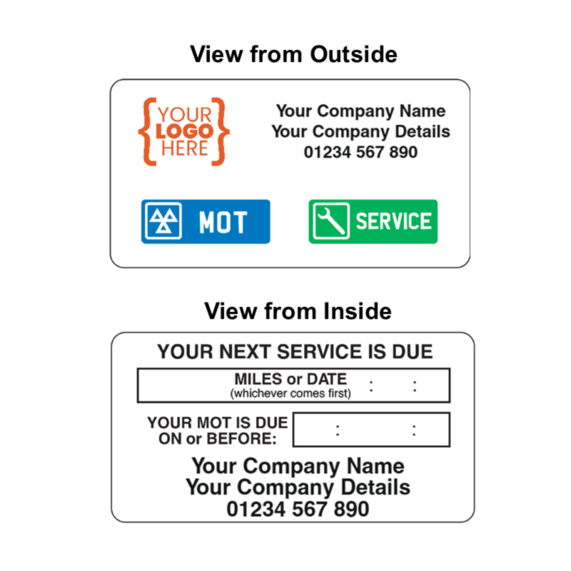 Custom MOT/Service Reminder Window Stickers 60x35mm | Labels Online
