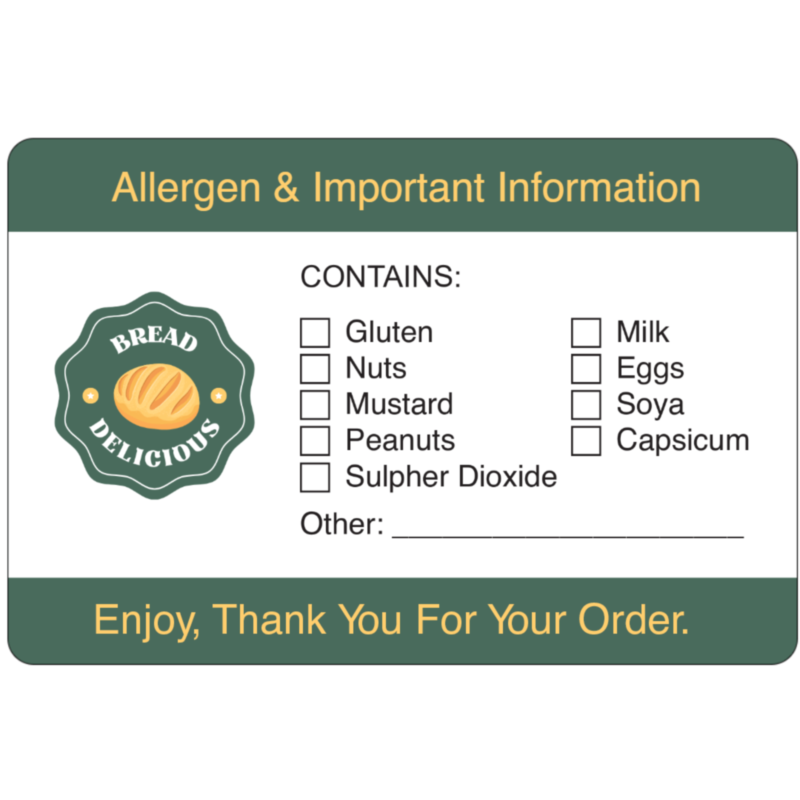 Personalised Allergen Labels 75x50mm | Labels Online