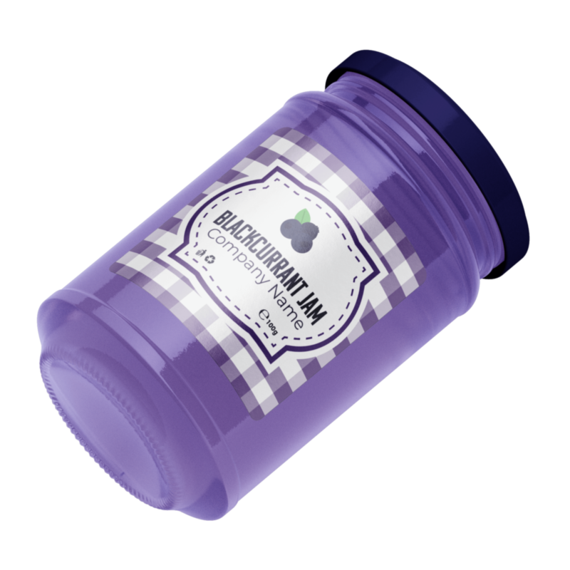 Personalised Gingham Blackcurrant Jam Jar Labels 50x50mm | Labels Online
