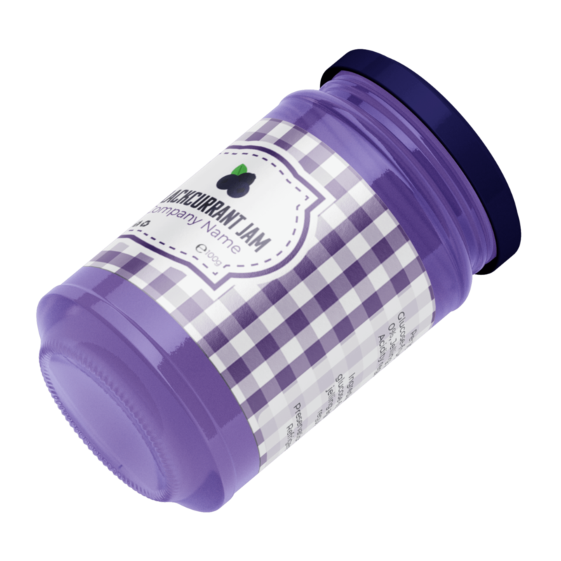 Personalised Gingham 500g Blackcurrant Jam Jar Wraparound Labels ...