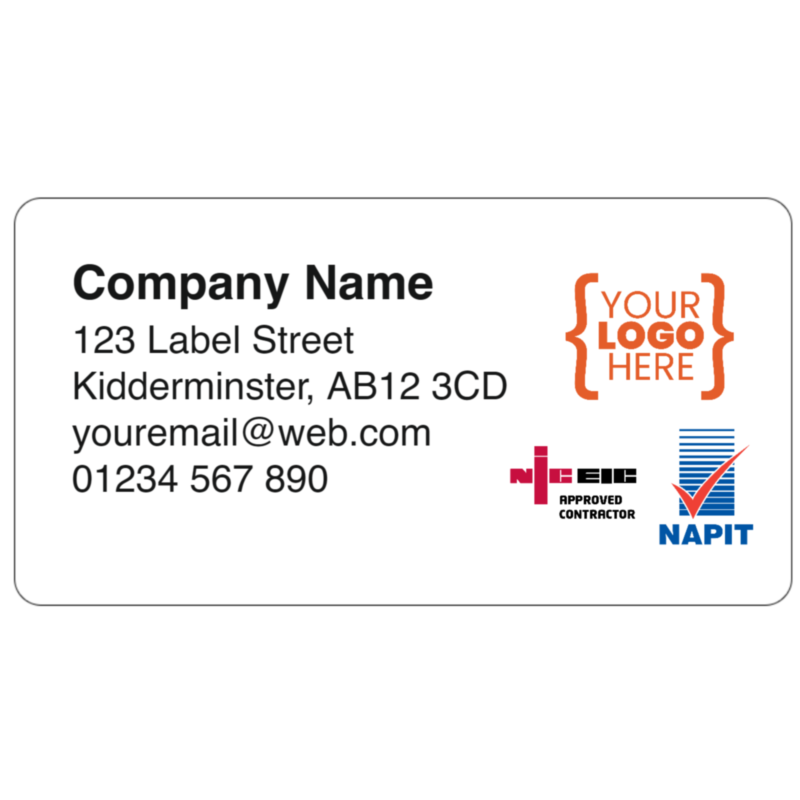 Personalised Electrical Contact Details Labels 63x33mm | Labels Online