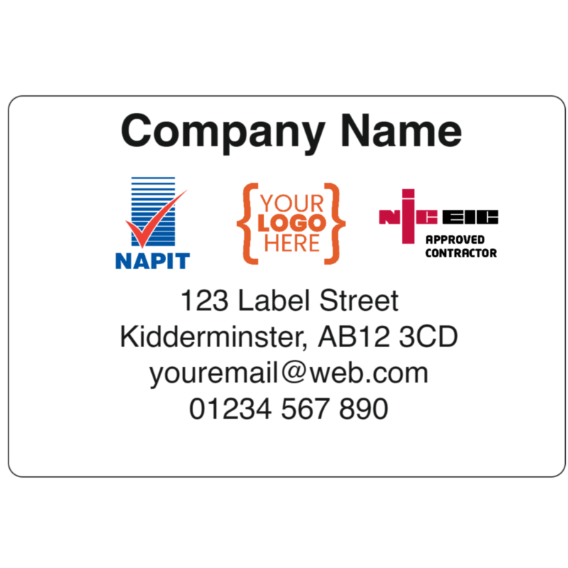 Personalised Electrical Contact Details Labels 95x65mm | Labels Online