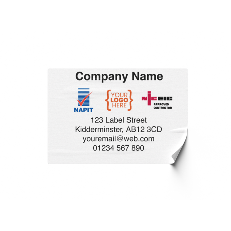 Personalised Electrical Contact Details Labels 95x65mm | Labels Online