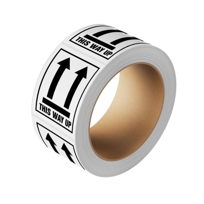 Black This Way Up Labels 80x110mm | Labels Online