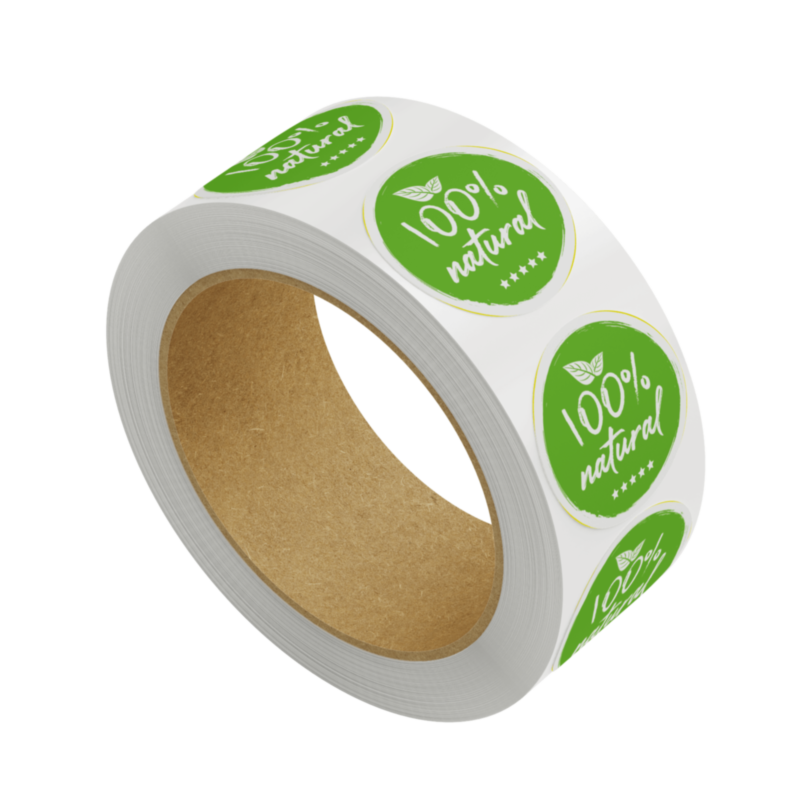 100% Natural Stickers 30mm | Eco Labels