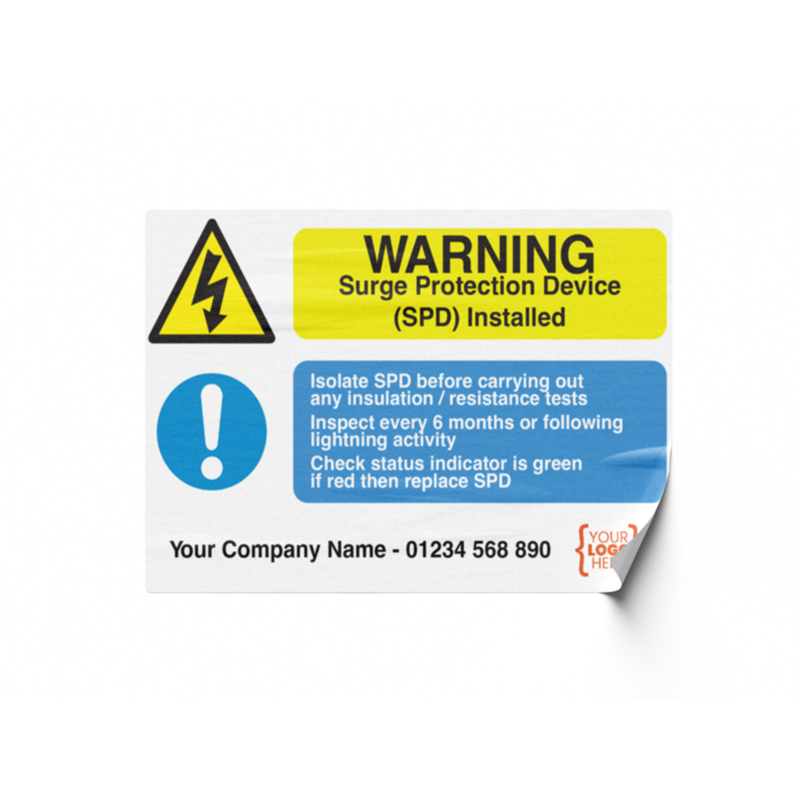Custom Surge Protection Device (SPD) Warning Labels 95x65mm | Labels Online