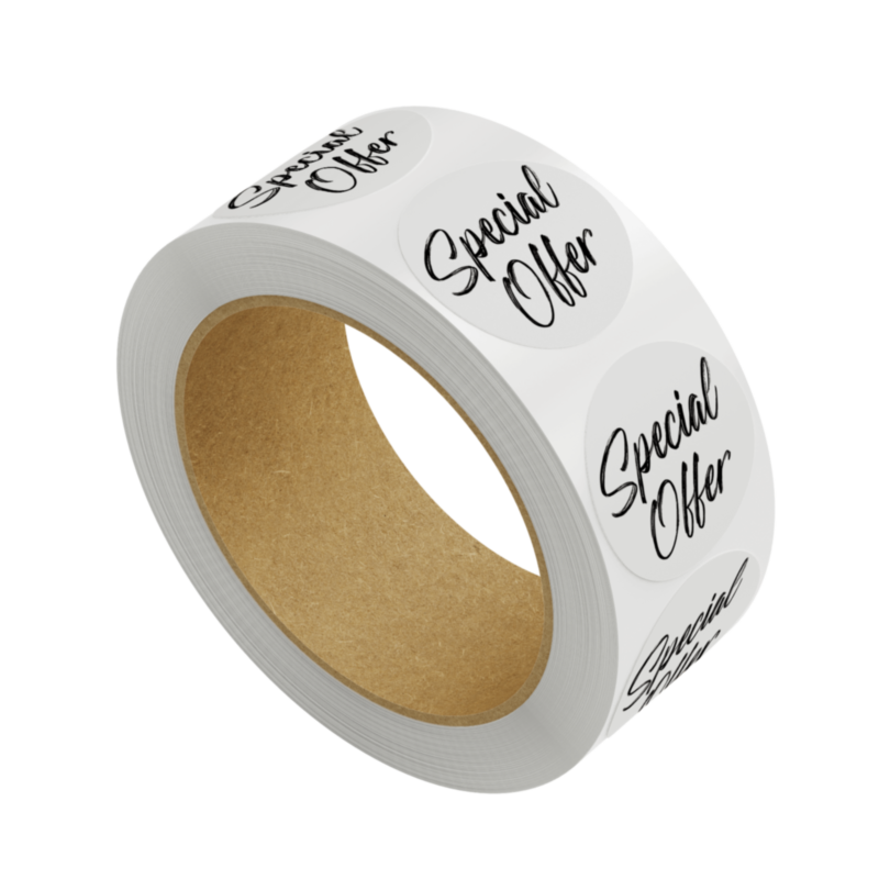 White Special Offer Stickers 30mm Removable | Labels Online