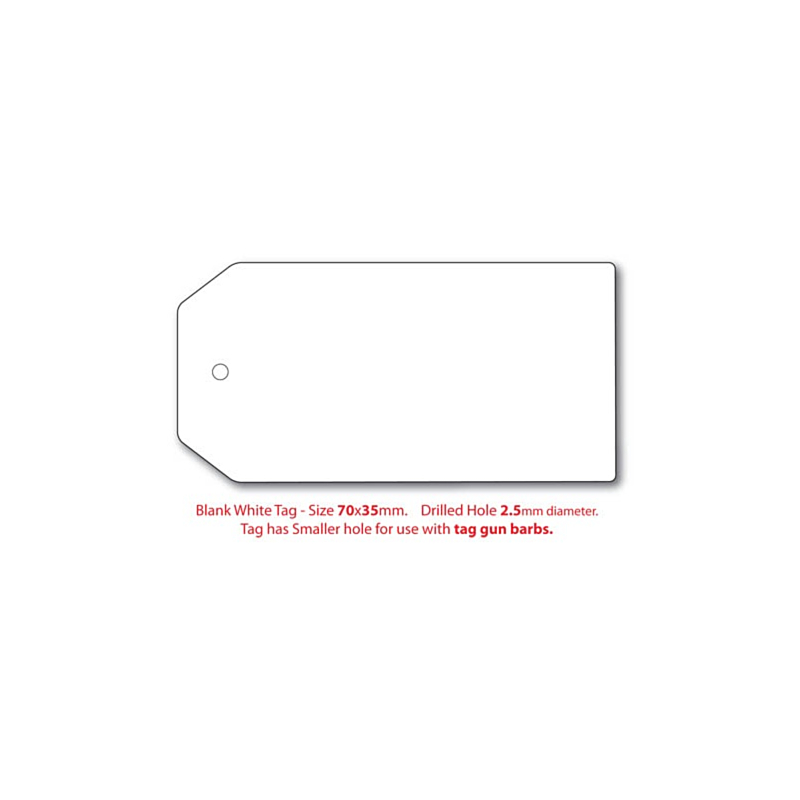 Blank White Swing Tickets 70x35mm | Labels Online