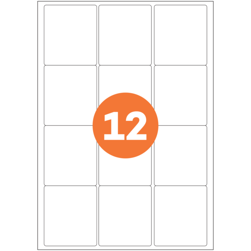 A4 Label Sheets 12 Labels Per Sheet 64x72mm White Removable | Labels Online