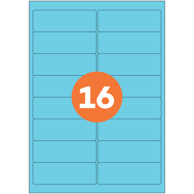 A4 Label Sheets 16 Labels Per Sheet 99x34mm Blue Permanent | Labels Online
