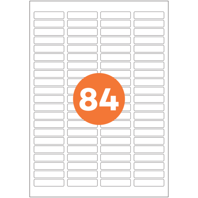 A4 Label Sheets 84 Labels Per Sheet 46x11mm White Removable | Labels Online