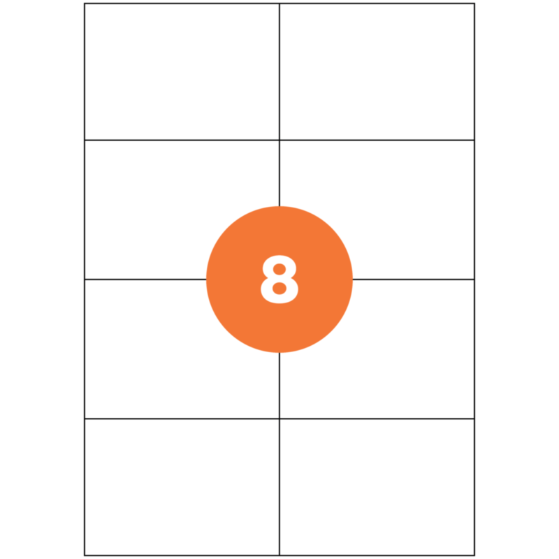 A4 Sheet Labels 8 Labels Per Sheet 105x74mm White Permanent