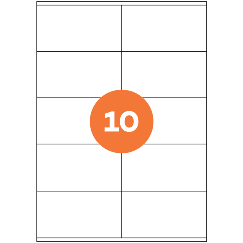 A4 Sheet Labels 10 Labels Per Sheet 105x58mm White Permanent
