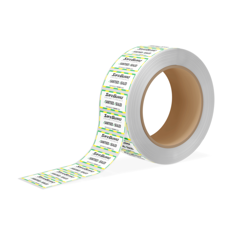 SafeGuard Sanitised / Sealed No Residue Seal Labels
